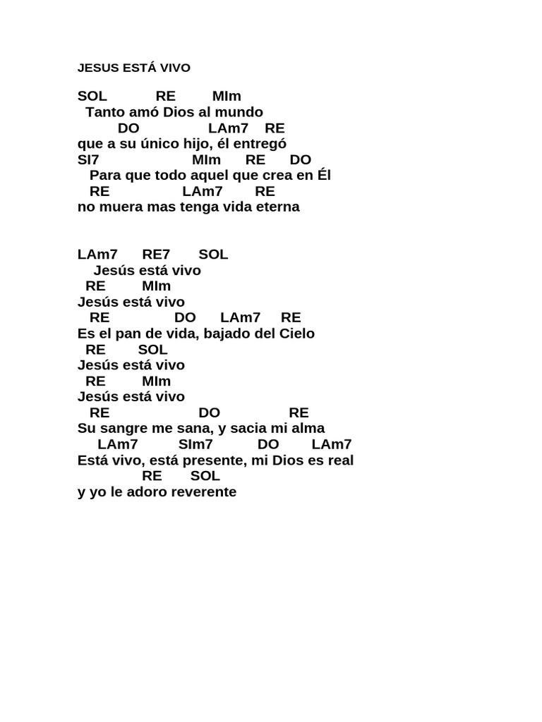Jesús Está Vivo: Letra y Mensaje | PDF
