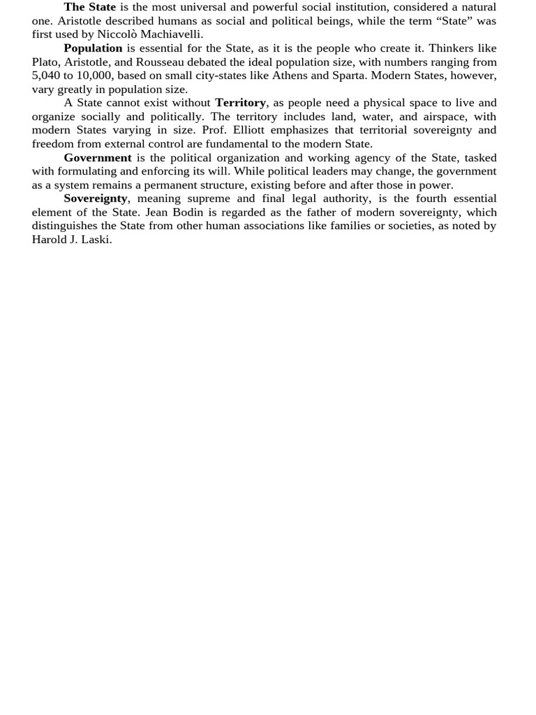 Key Elements of the Modern State | PDF