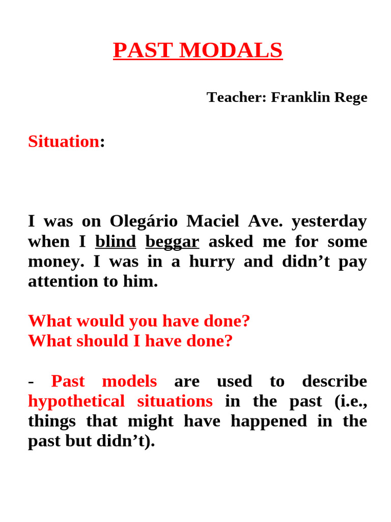 Past Modals | PDF