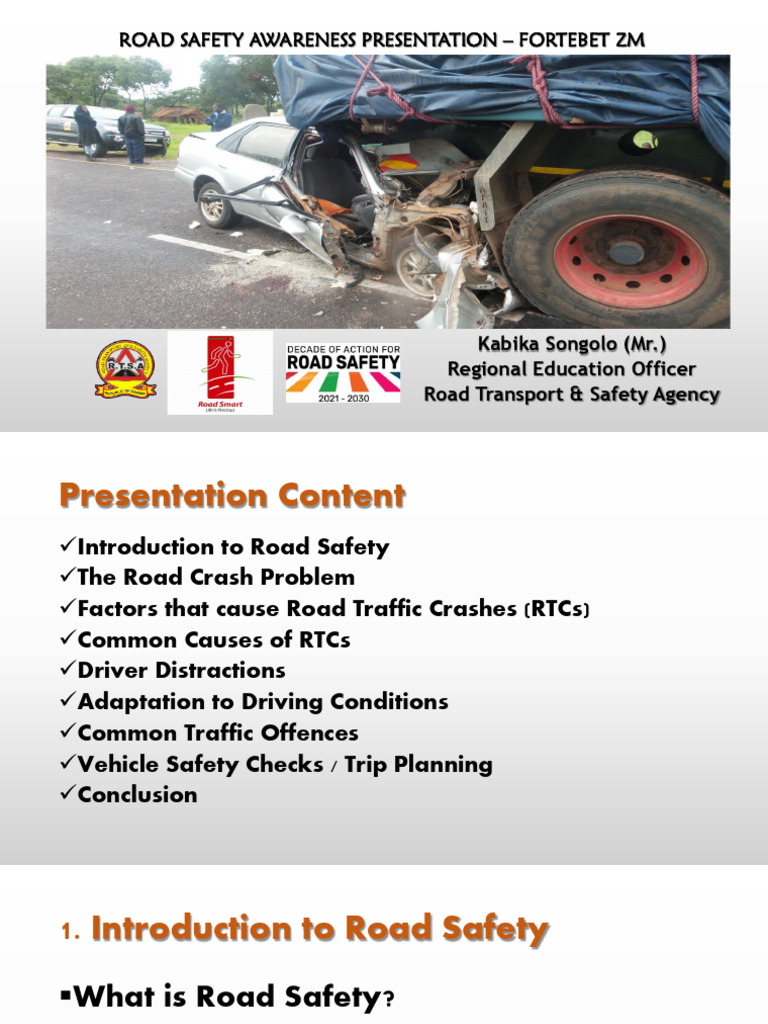 Road Safety Presentation - 2024 | PDF | Road Traffic Safety | Traffic ...