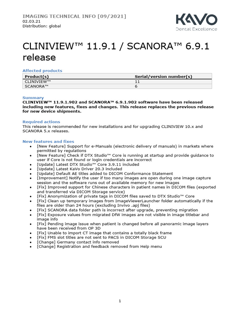 2021-09 CLINIVIEW 11.9.1 SCANORA 6.9.1 release | PDF | Microsoft ...