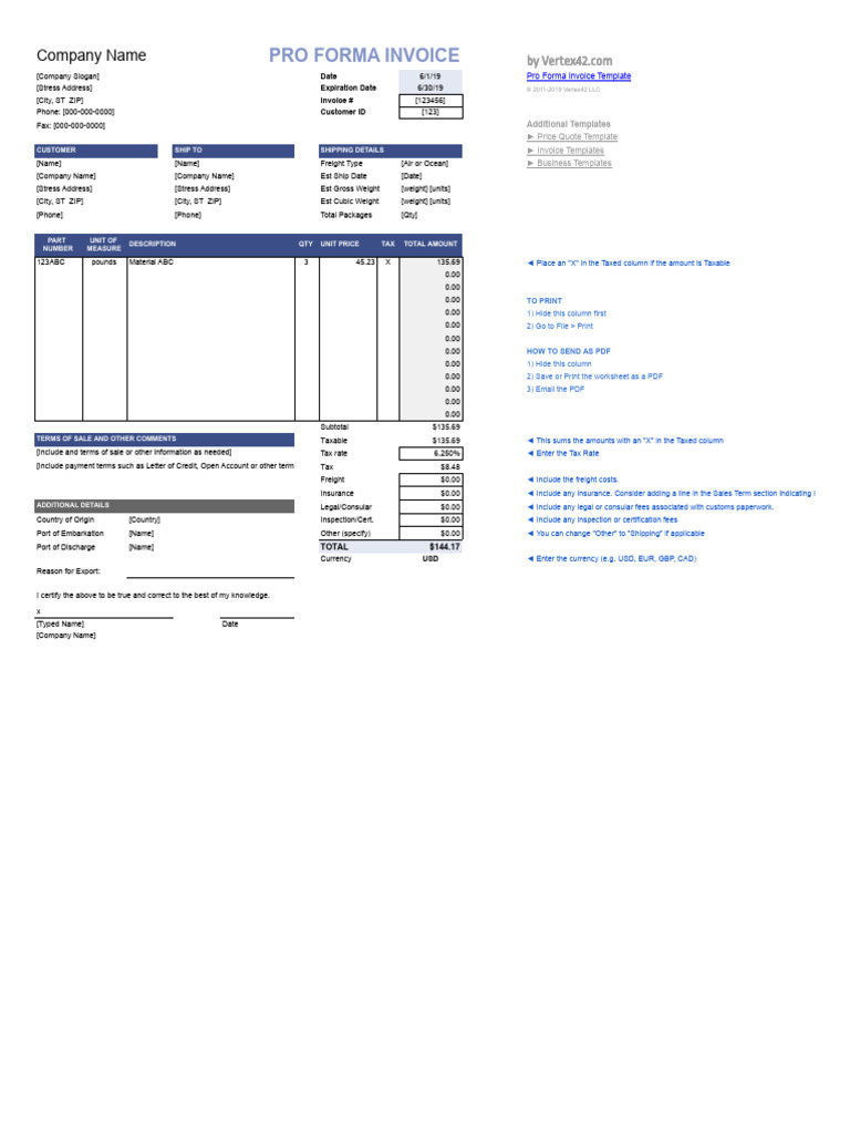 Pro Forma Invoice - Invoice | PDF | Pro Forma | Invoice