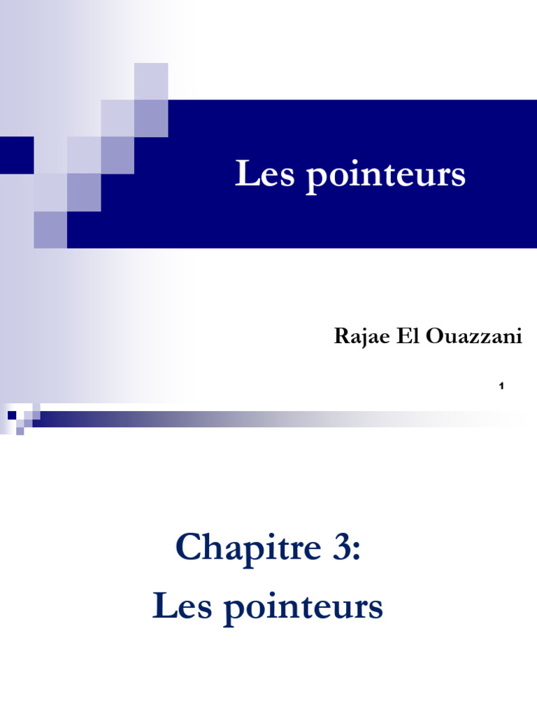 Chap 3 les pointeurs | PDF | Pointeur (programmation) | Variable (informatique)