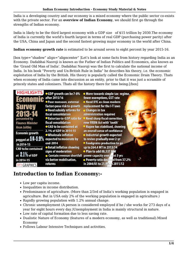 Overview of Indian Economy Insights | PDF | Economy Of India | Gross Domestic Product