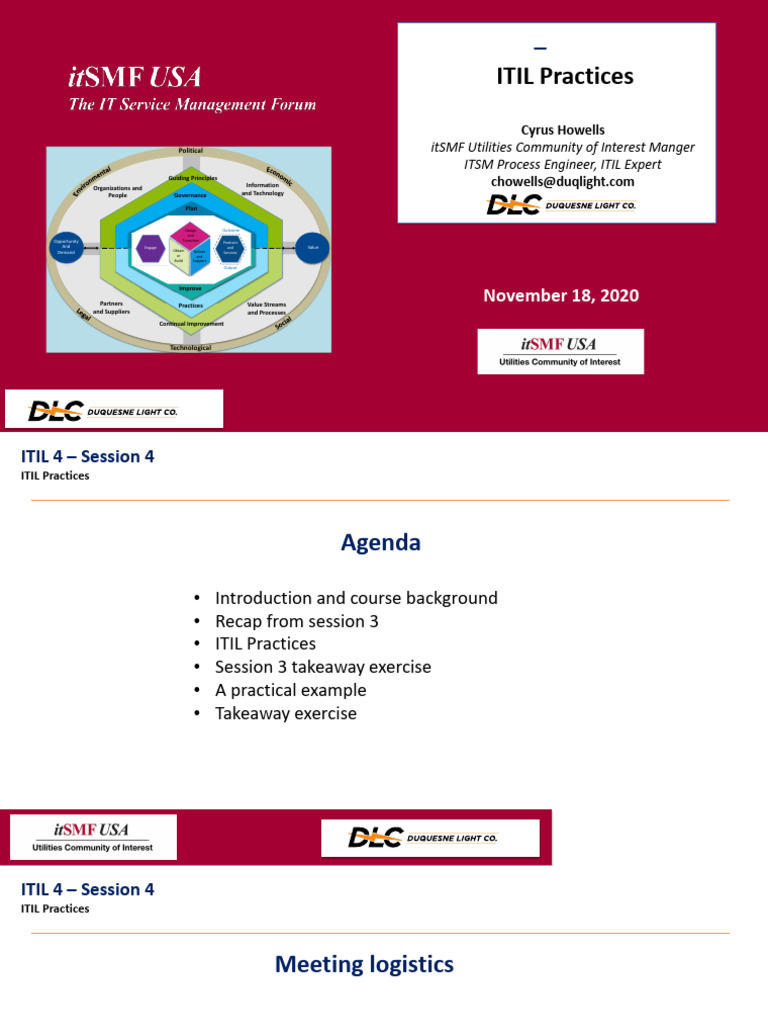 ITIL4_Session_4-ITIL_Practic | PDF | It Service Management | Project Management