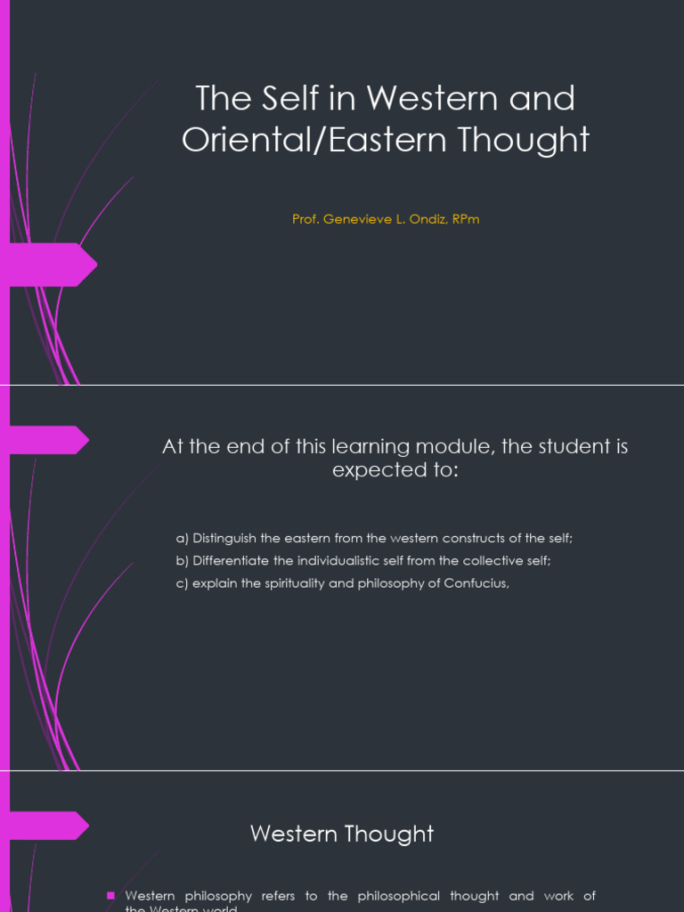 The Self in Western Handout | PDF | Confucianism | Philosophy Of Self