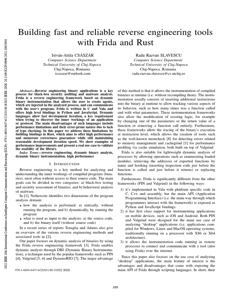 Building Fast and Reliable Reverse Engineering Tools With Frida and ...