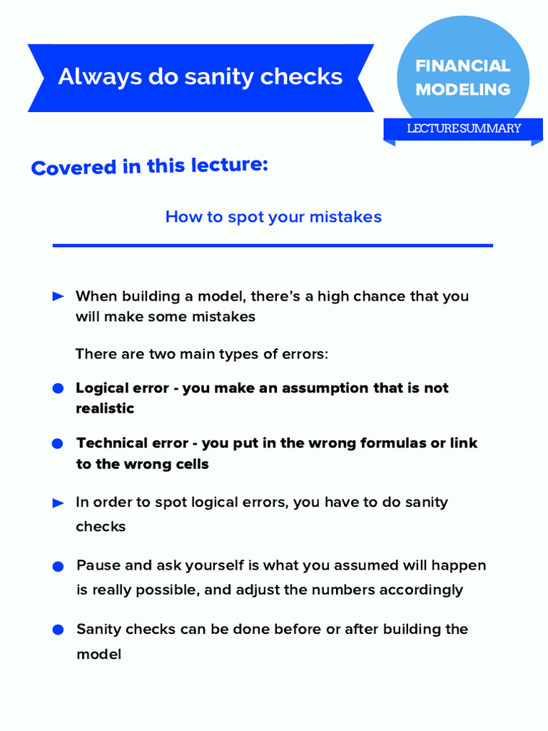 3.1 CHEAT SHEET - Always Do Sanity Checks.pdf | PDF