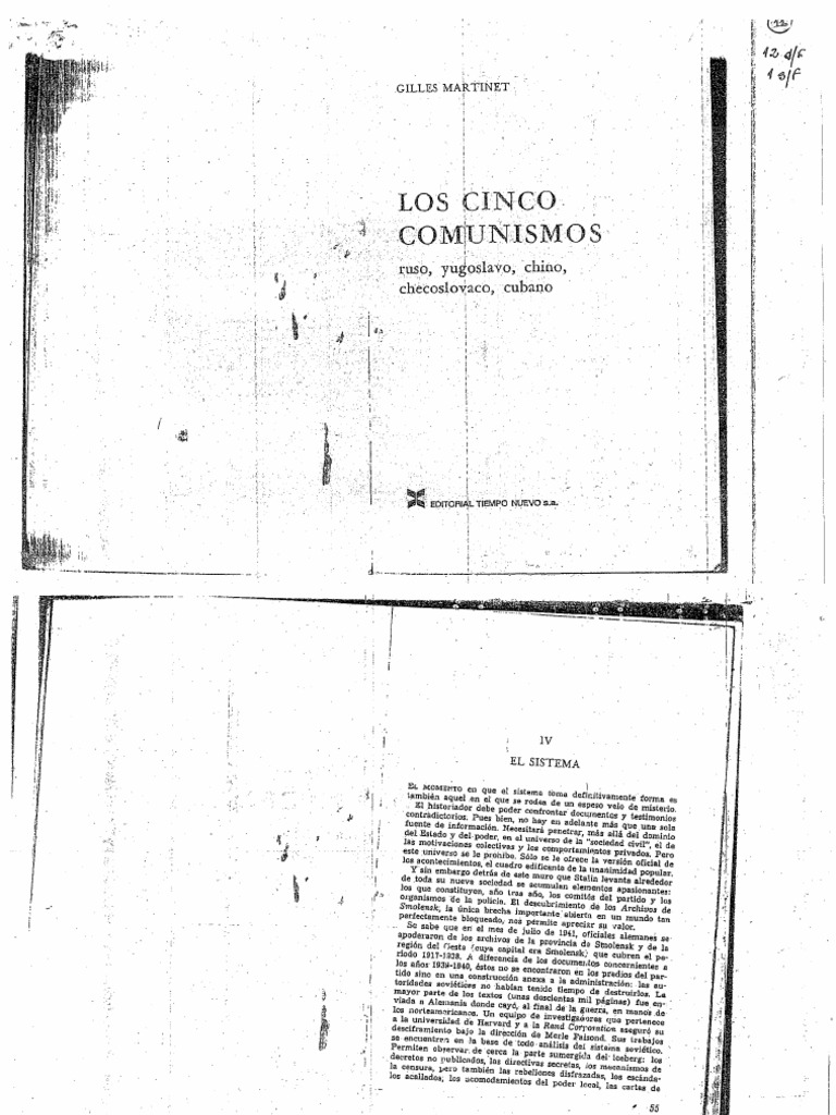 U4-5-Martinet - Los Cinco Comunismos - Cap 4 y 5 | PDF