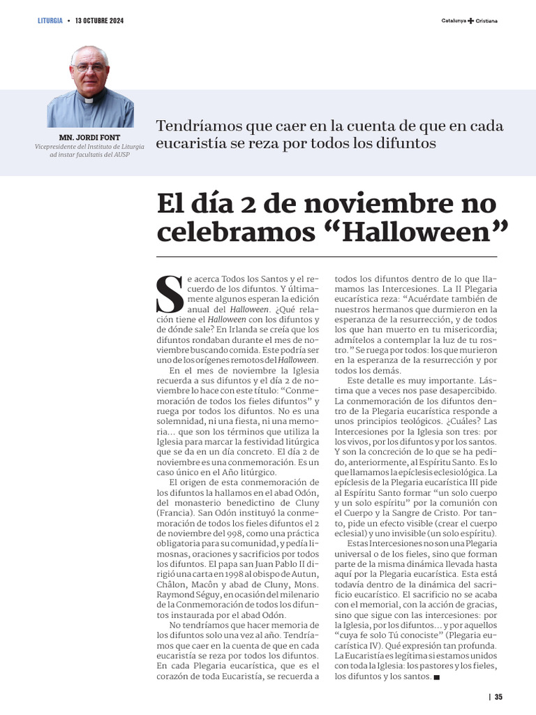 2 de Noviem - Difuntos 24 - Esp | PDF | eucaristía | Iglesia Católica