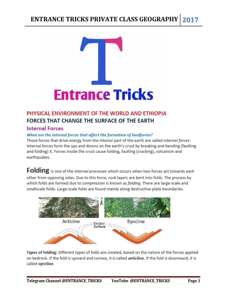 Forces That Change Suraface of Earth | PDF | Erosion | Volcano