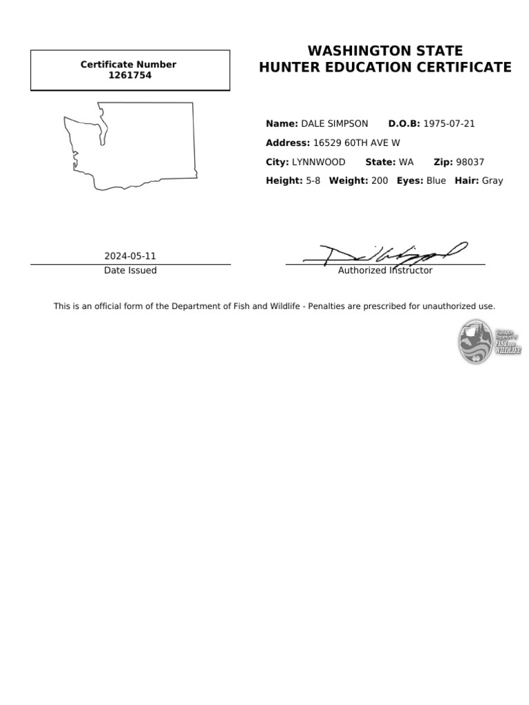Hunters ED Certificate-10836366 | PDF