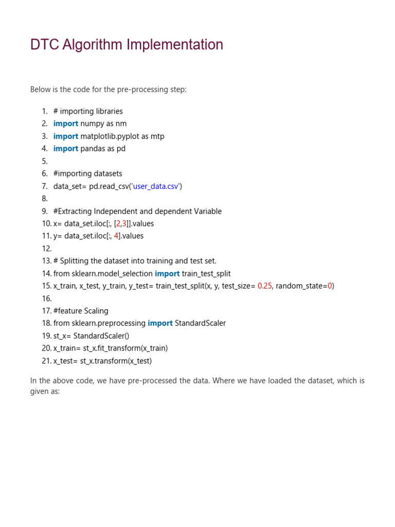 Lecture 72 Dtc Algorithm Implementation Pdf Statistical 0487