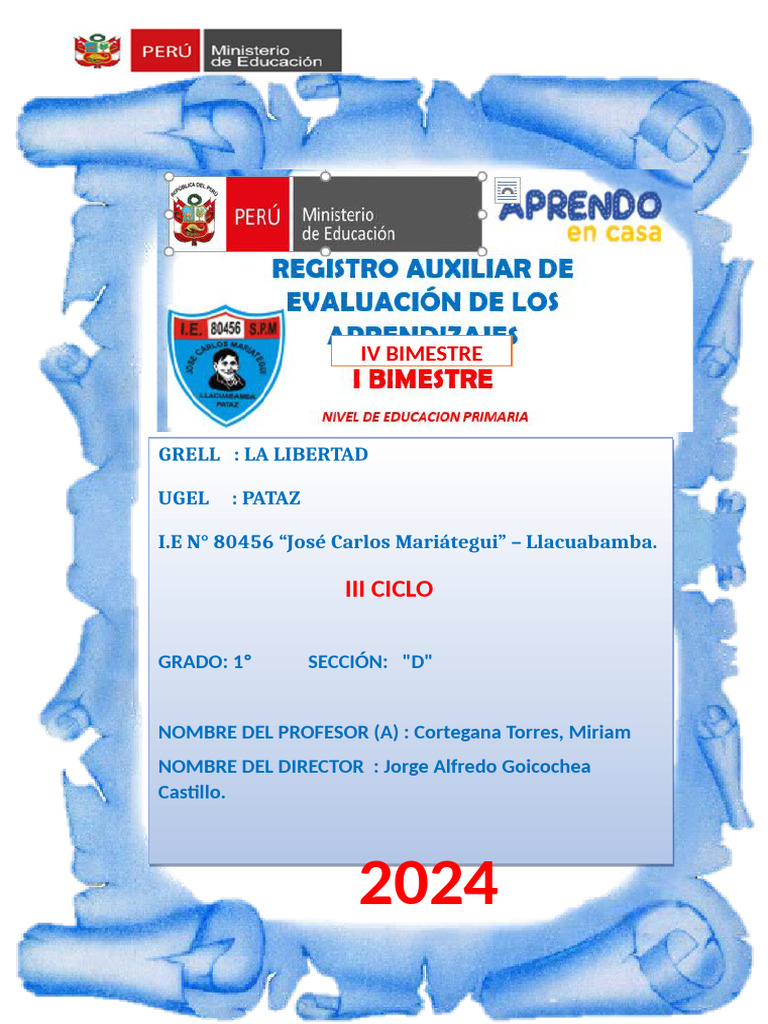 REGISTRO 1ERO D - 4to bimestre | PDF | Comunicación no verbal | Comunicación