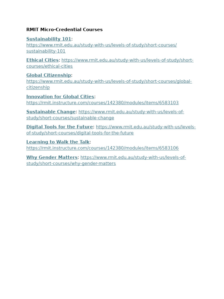 RMIT Micro-Credential Courses | PDF