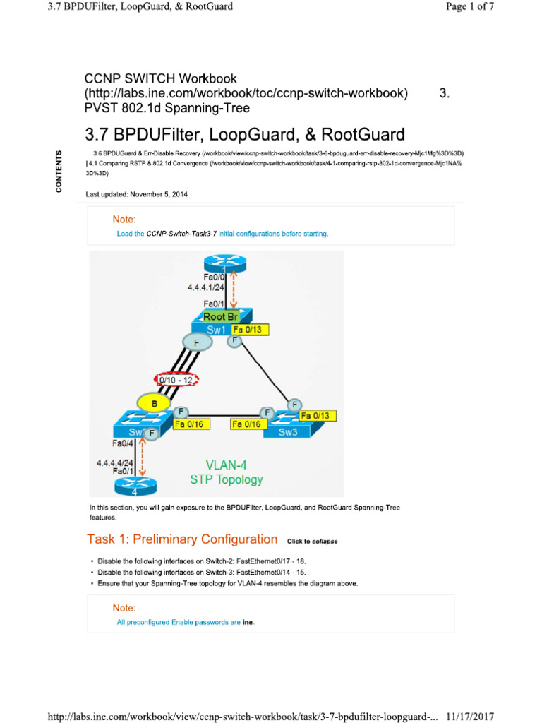 CCNP Switch Workbook3-7 | PDF