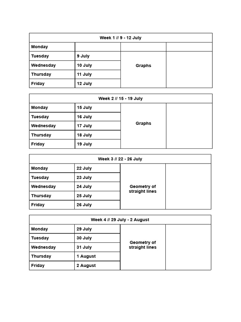 July-August Geometry Lesson Plan | PDF