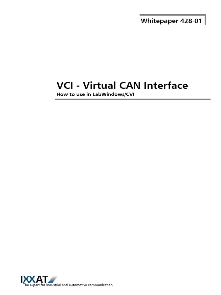 VCI V2.20 LabWindows Manual 1.1 (English) | PDF | Component Object ...