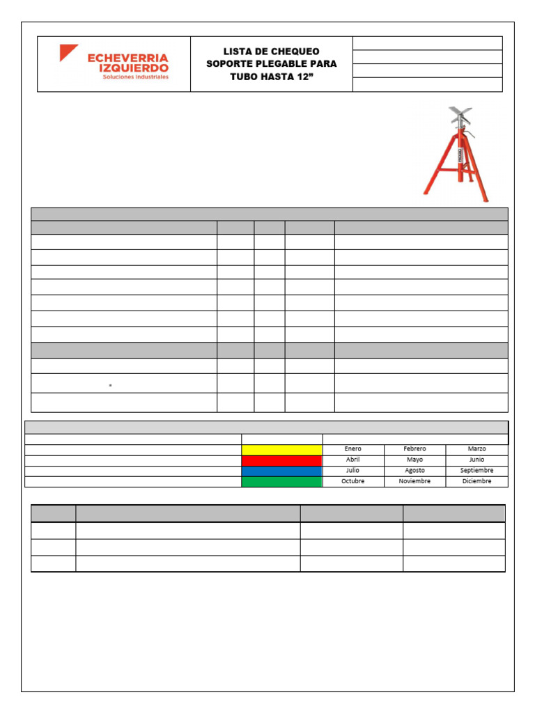 EIM-LCR-096-368 Lista de Chequeo. Soporte Plegable para Tubo Rev 0 | PDF