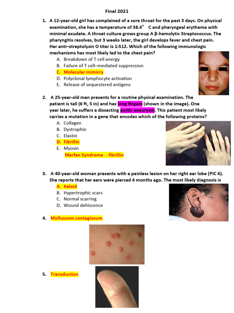 Pathology Final Exam Corrected | PDF | Esophagus | Edema