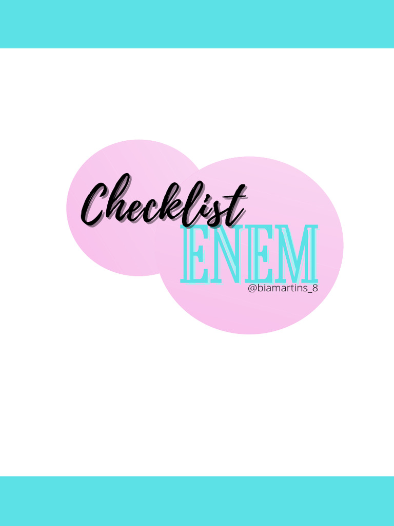 Checklist Completo para o ENEM 2025 | PDF