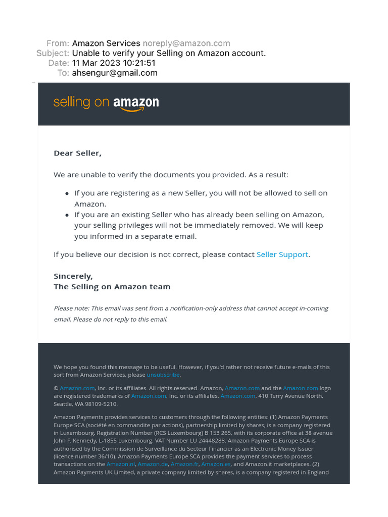 Amazon Seller Document Verification | PDF
