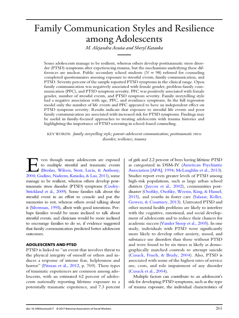 Family Communication Styles and Resilience Among Adolescents | PDF ...