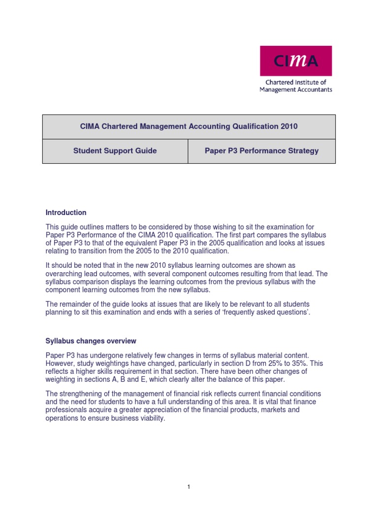 CIMA F3 (P3) Risk and Control Strategy Syllabus | PDF | Evaluation | Audit
