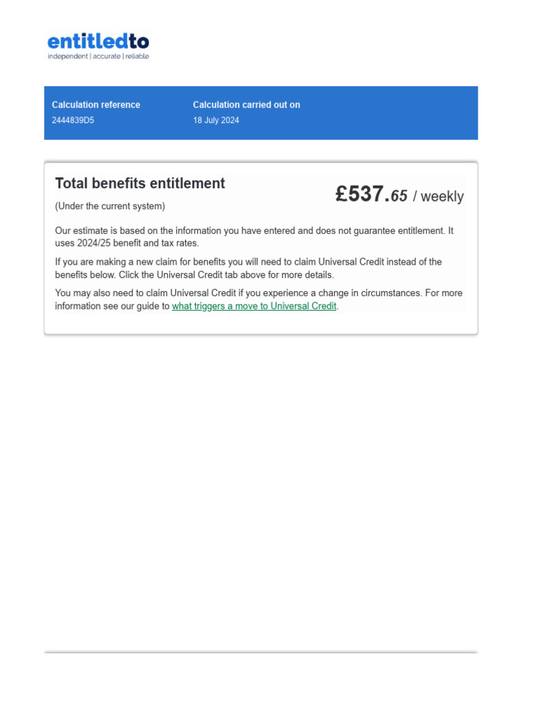 Universal Credit Breakdown | PDF | Government Finances | Taxes
