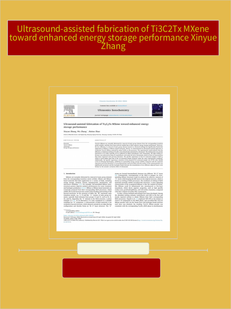 Get Ultrasound-assisted fabrication of Ti3C2Tx MXene toward enhanced ... Get Ultrasound-assisted fabrication of Ti3C2Tx MXene toward enhanced ...