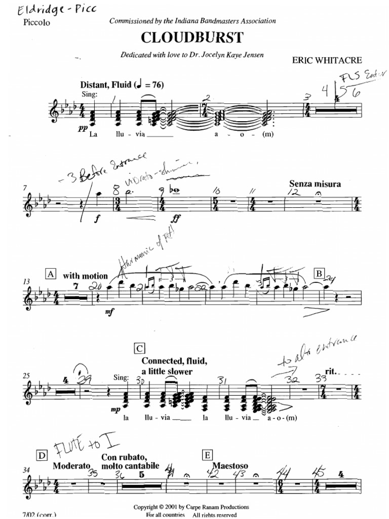 Cloudburst (Whitacre) 2 | PDF