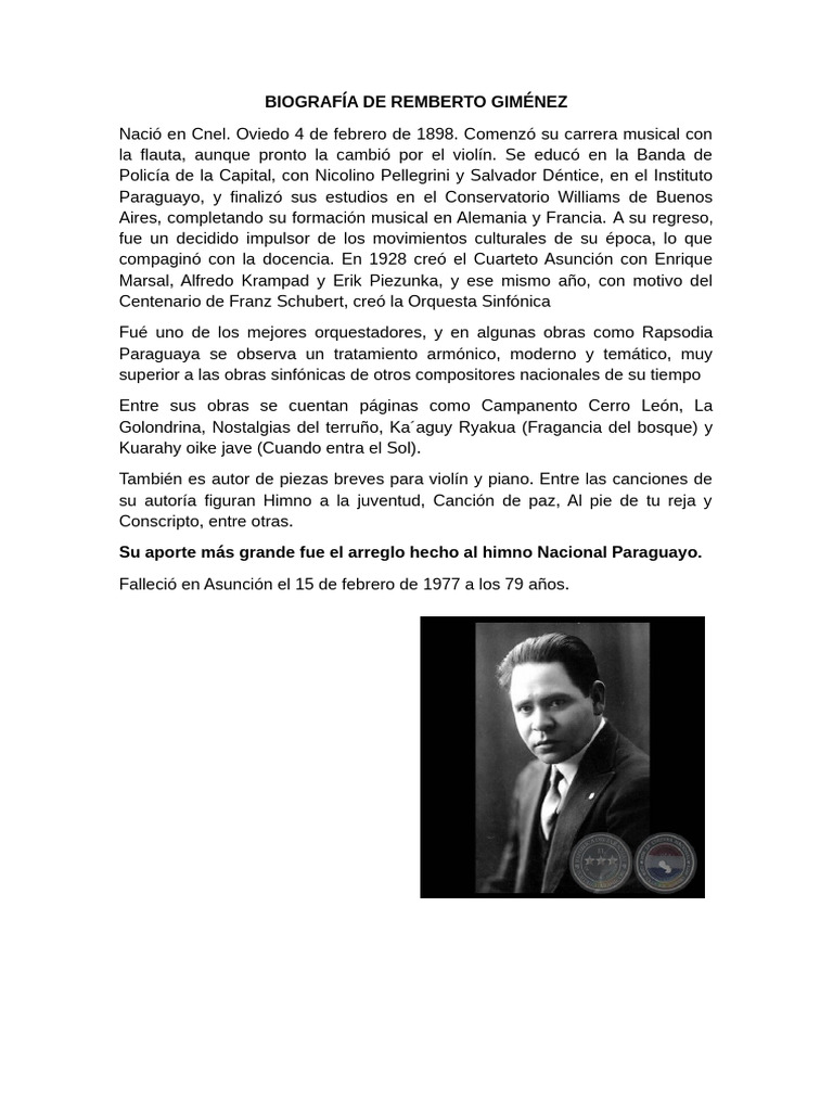 Biografía de Remberto Giménez | PDF