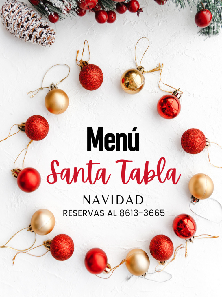Menú Navidad Santa Tabla | PDF