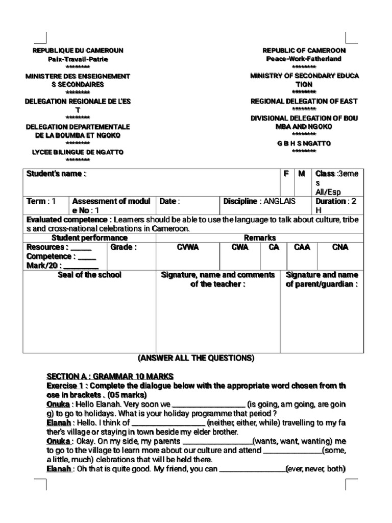 Eval n0 2 3eme 2024-2025 Wayang - Phoenix | PDF