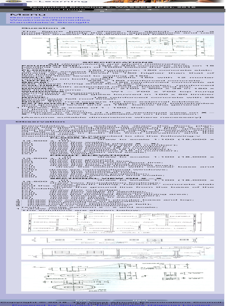 WAEC BUILDING DRAWING.16pc | PDF | Concrete | Building Engineering