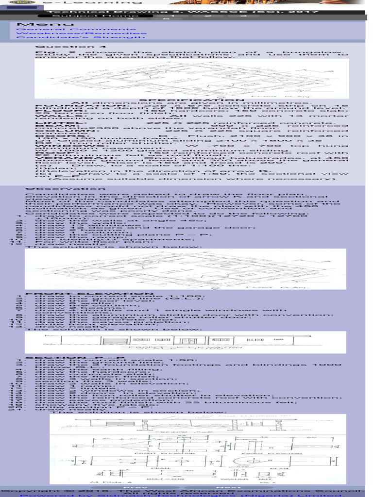 WAEC BUILDING DRAWING. 17sc | PDF | Door | Concrete