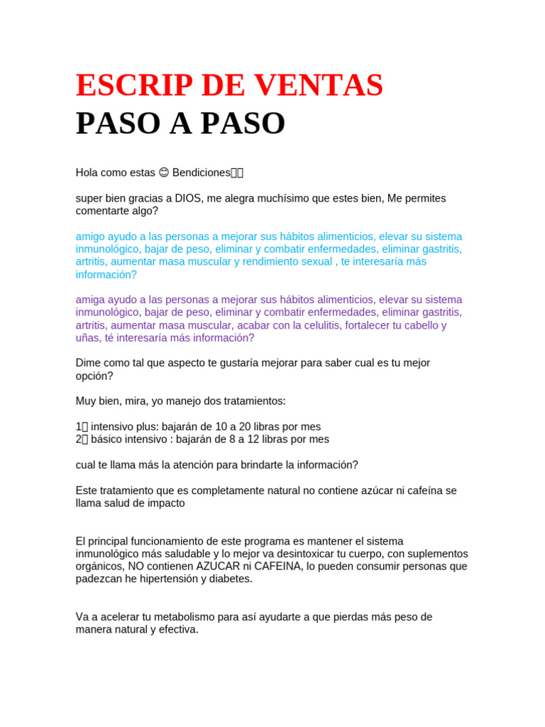 Escrip de Ventas Nuevo | PDF