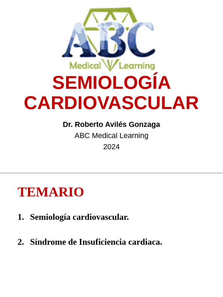 Semio Cardiovascular 2024 ABC | PDF | Insuficiencia cardíaca | Corazón