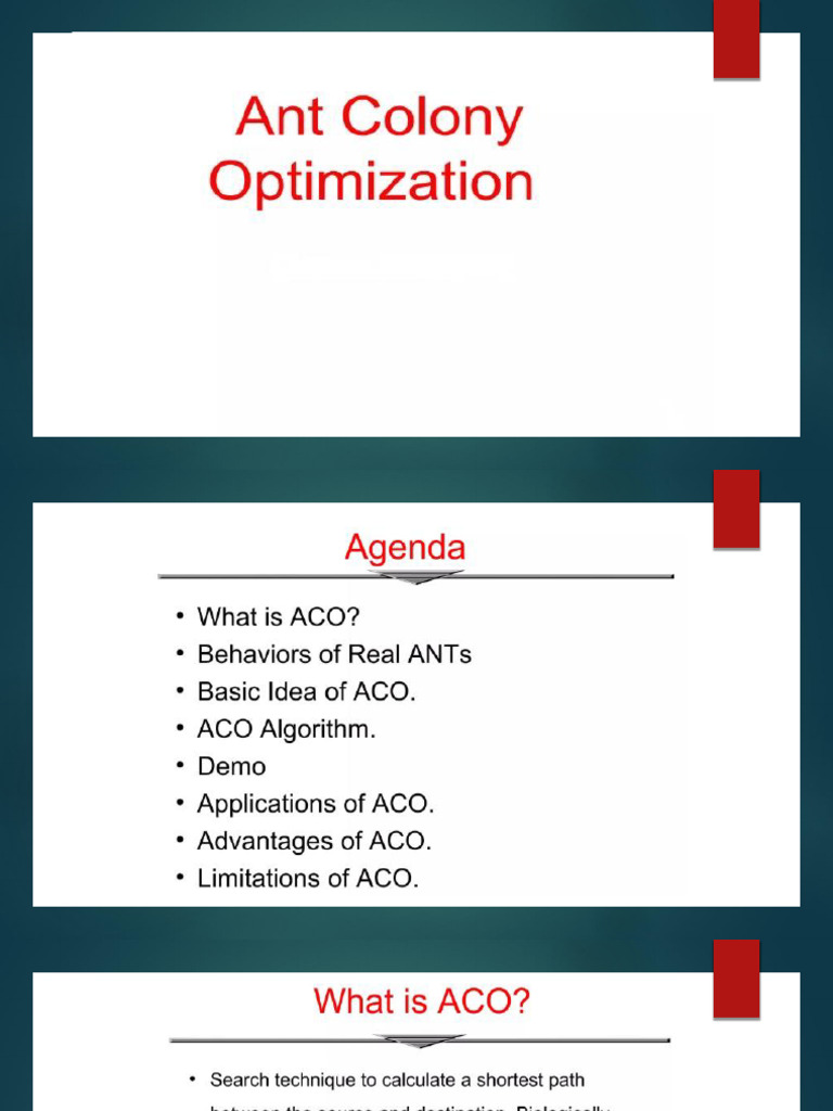 Lecture 28 - Ant Colony Optimization | PDF