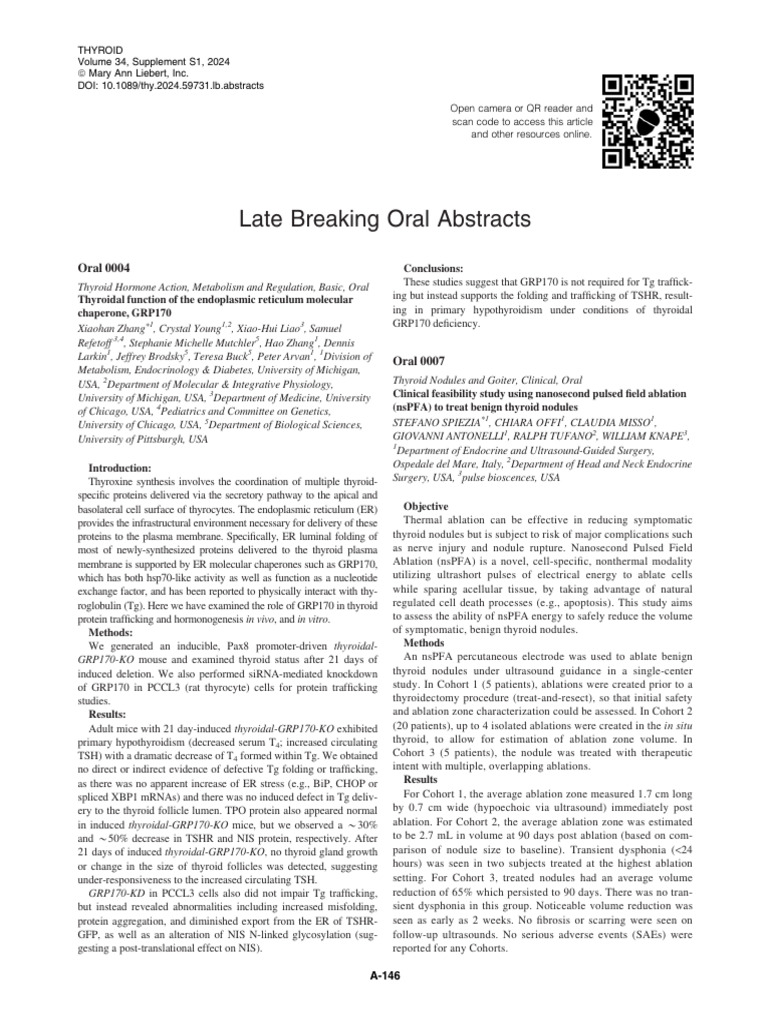 2024 Late Breaking Oral Abstracts | PDF | Thyroid | Cell Membrane