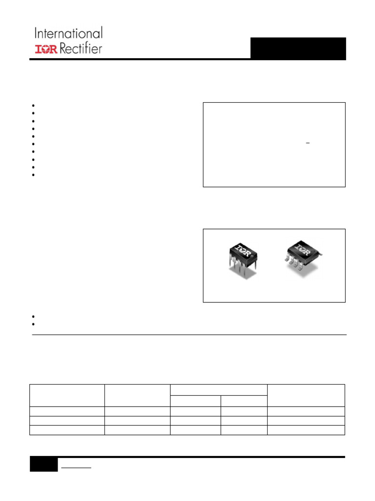 Infineon IR2011 DS v01 00 en | PDF | Logic Gate | Rectifier
