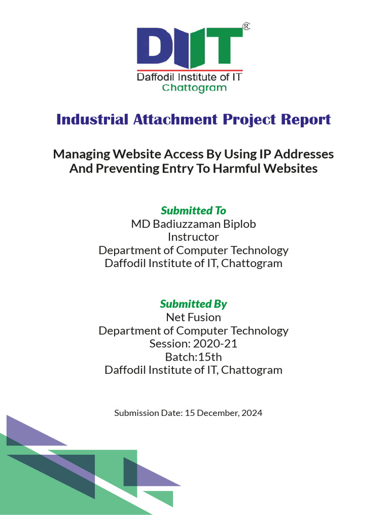 Industrial Attachment Project Report (Network) (1) | PDF | Computer Network | Ip Address
