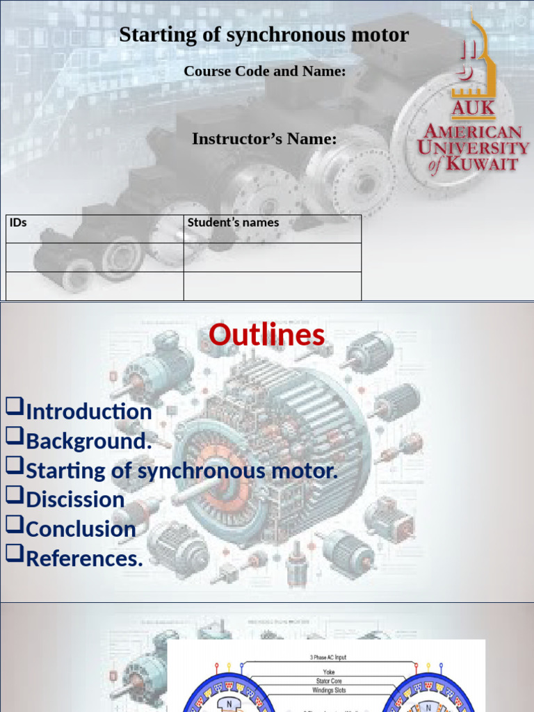 Starting of Synchronous Motor | PDF
