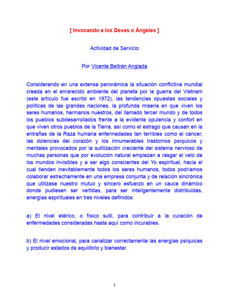 Invocando A Los Devas o Ángeles | PDF | Mente | Amor