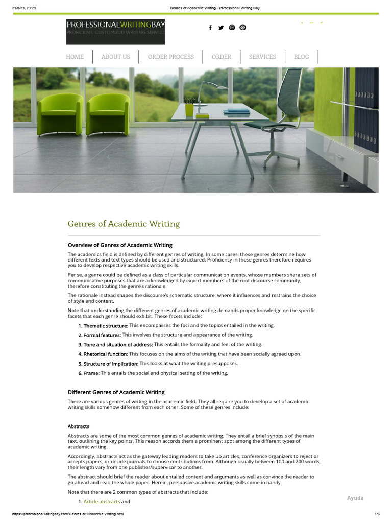 Genres of Academic Writing - Professional Writing Bay | PDF | Thesis ...