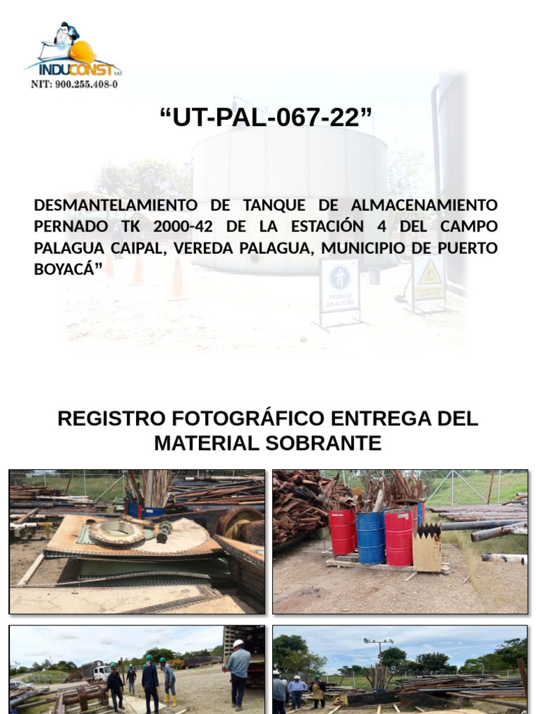 Registro Fotográfico Material Sobrante | PDF