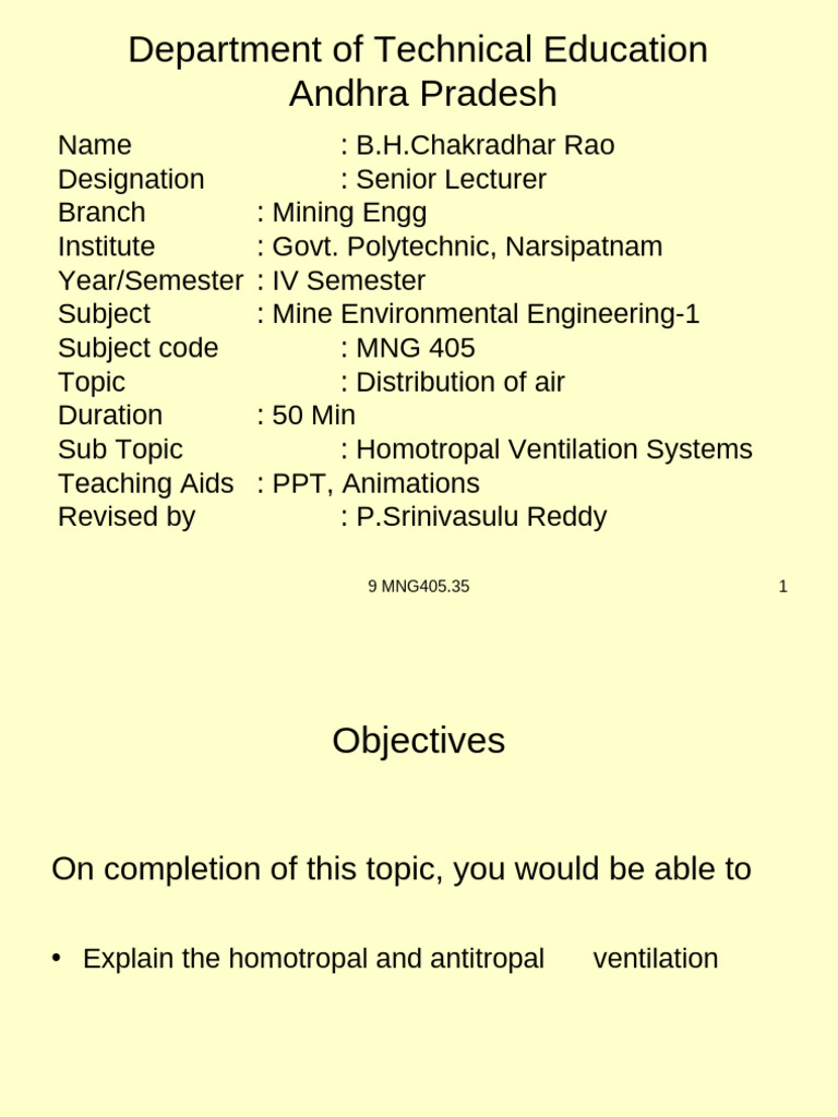 Homotropal vs Antitropal Ventilation | PDF | Coal | Mining