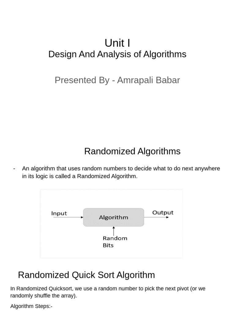 Unit I Design and Analysis of Algorithms Continued | PDF | Algorithms And Data Structures ...