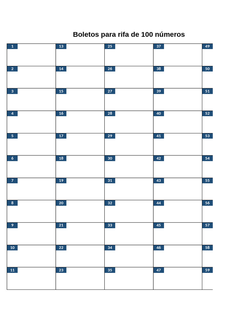 Plantilla Excel Boletos y Listado para Rifas | PDF