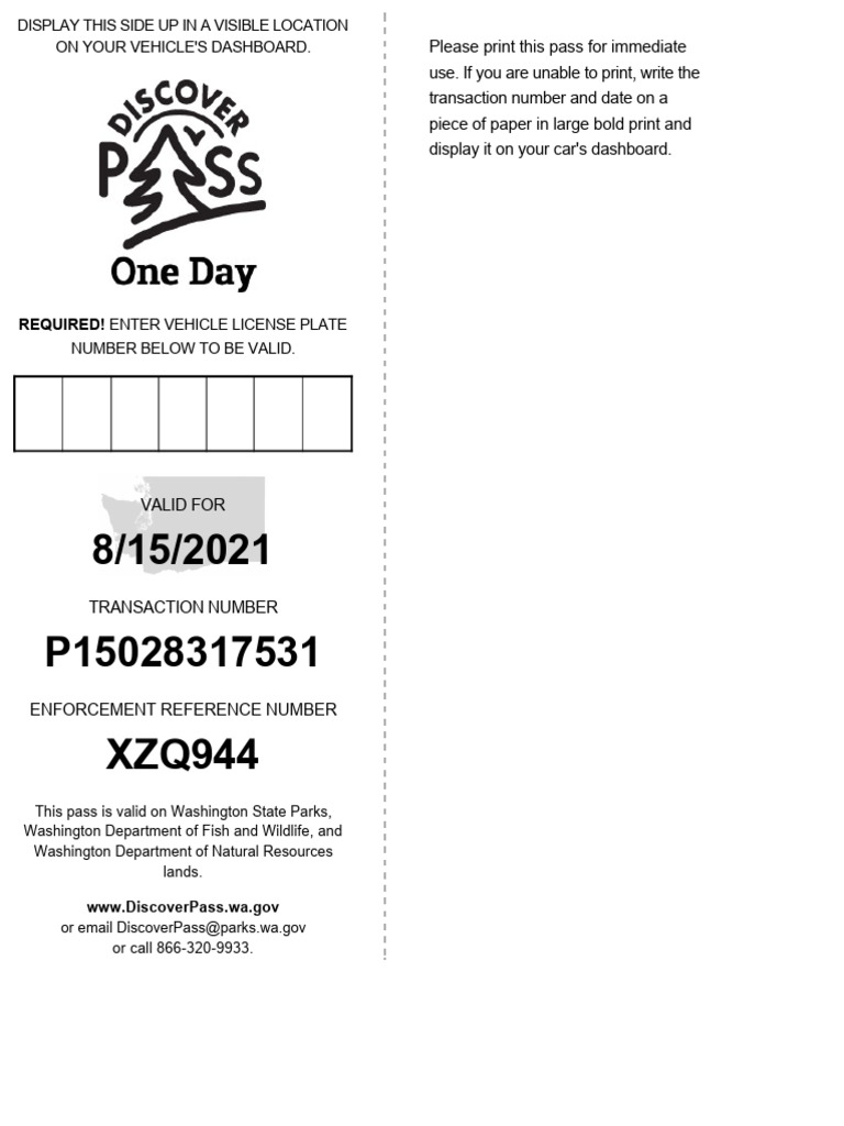 Washington State Parks Pass Guide | PDF